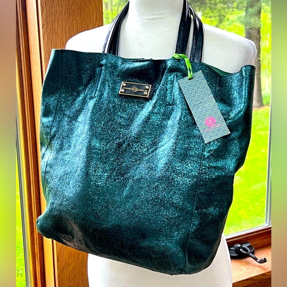 Charo Garcia | Bags | Nwt Charo Garcia Emerald Metallic Suede Leather ...